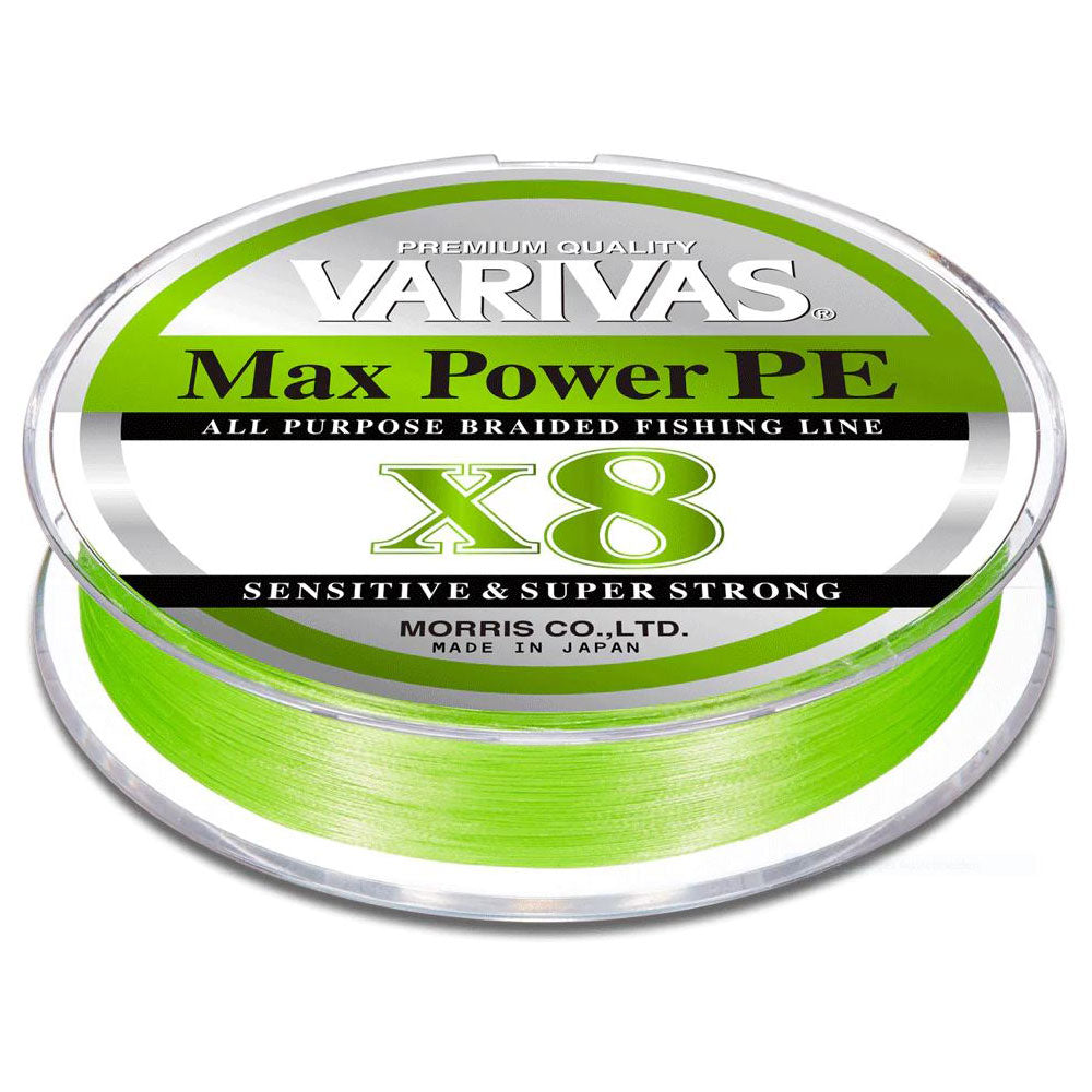 Varivas Max Power PE X8 Lime Green 200m geflochtene Angelschnur